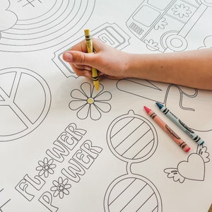 Groovy Coloring Table Runner, Retro Birthday Coloring Page, Groovy ...