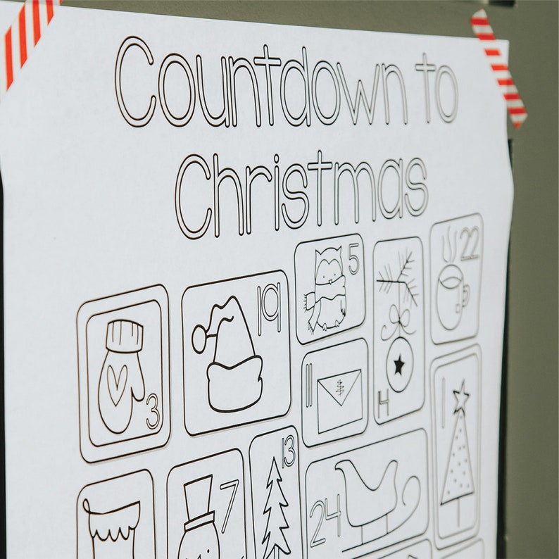 PRINTABLE Christmas Countdown Poster Christmas Countdown - Etsy