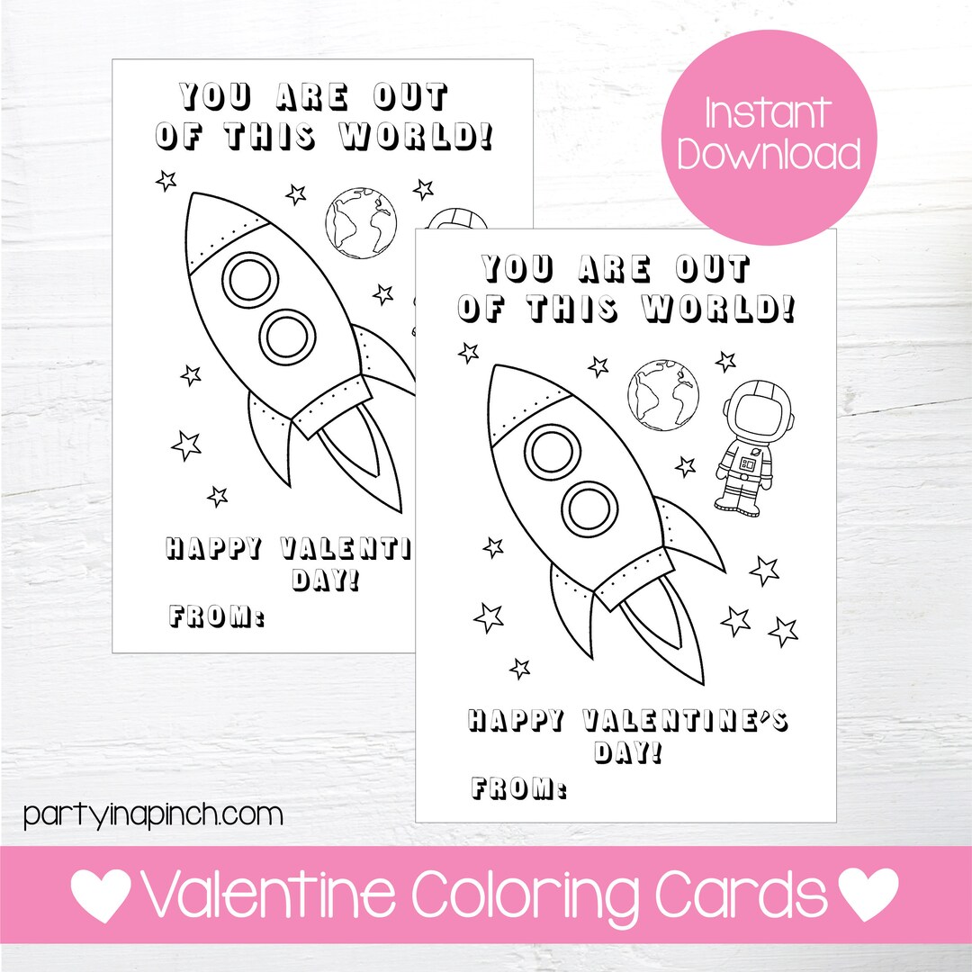 Rocket Valentine Coloring Pages, Rocket Valentine, Valentine's Day ...