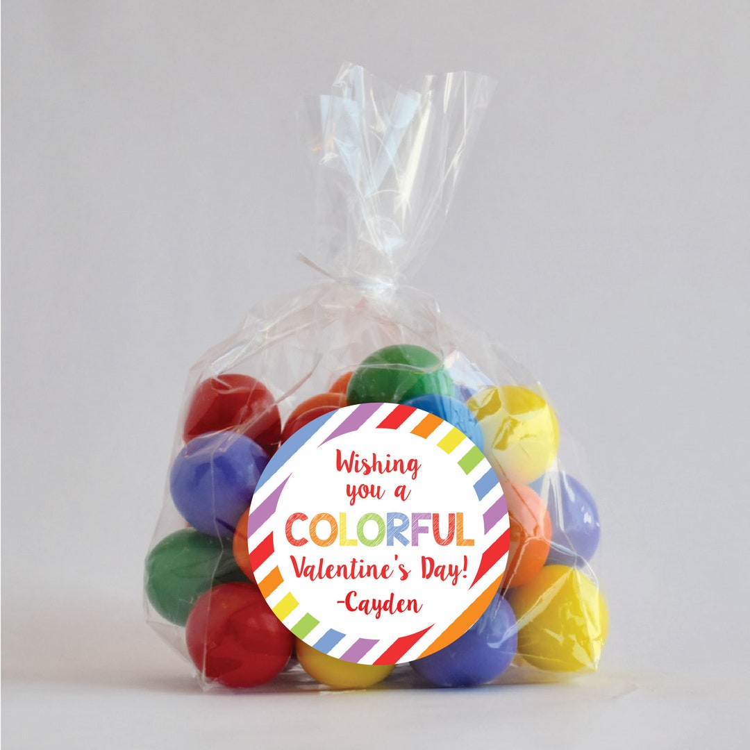 Colorful Valentine's Day Stickers, Personalized Valentine Stickers ...