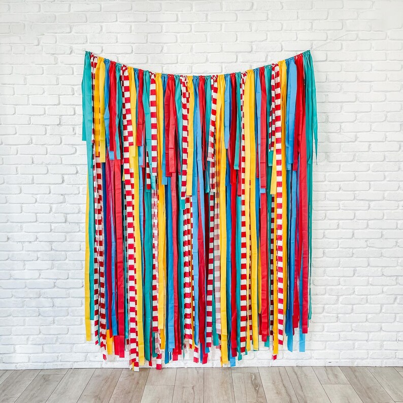 Circus Fringe Backdrop, Streamer Backdrop, Bright Backdrop, Birthday ...