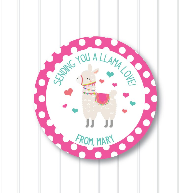 Personalized Valentine Llama Love Favor Stickers, Valentine Stickers ...