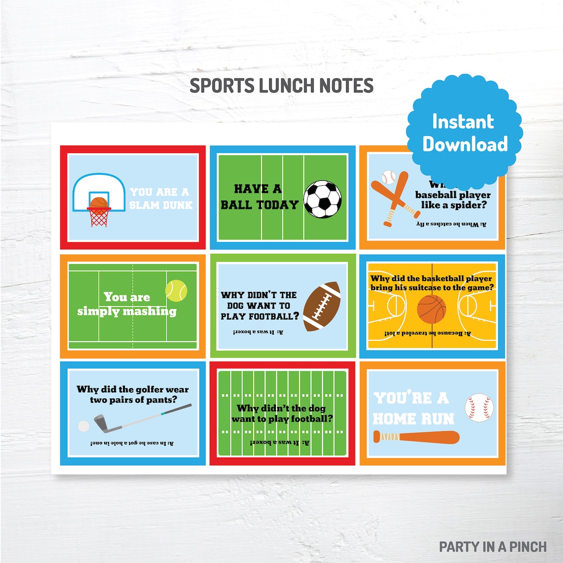 Lunchbox Notes Lunchbox Jokes Sports Lunchbox Notes Sports - Etsy