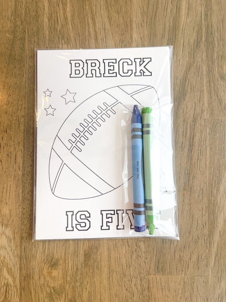 Personalized Football Coloring Party Favors, Football Party Favors ...