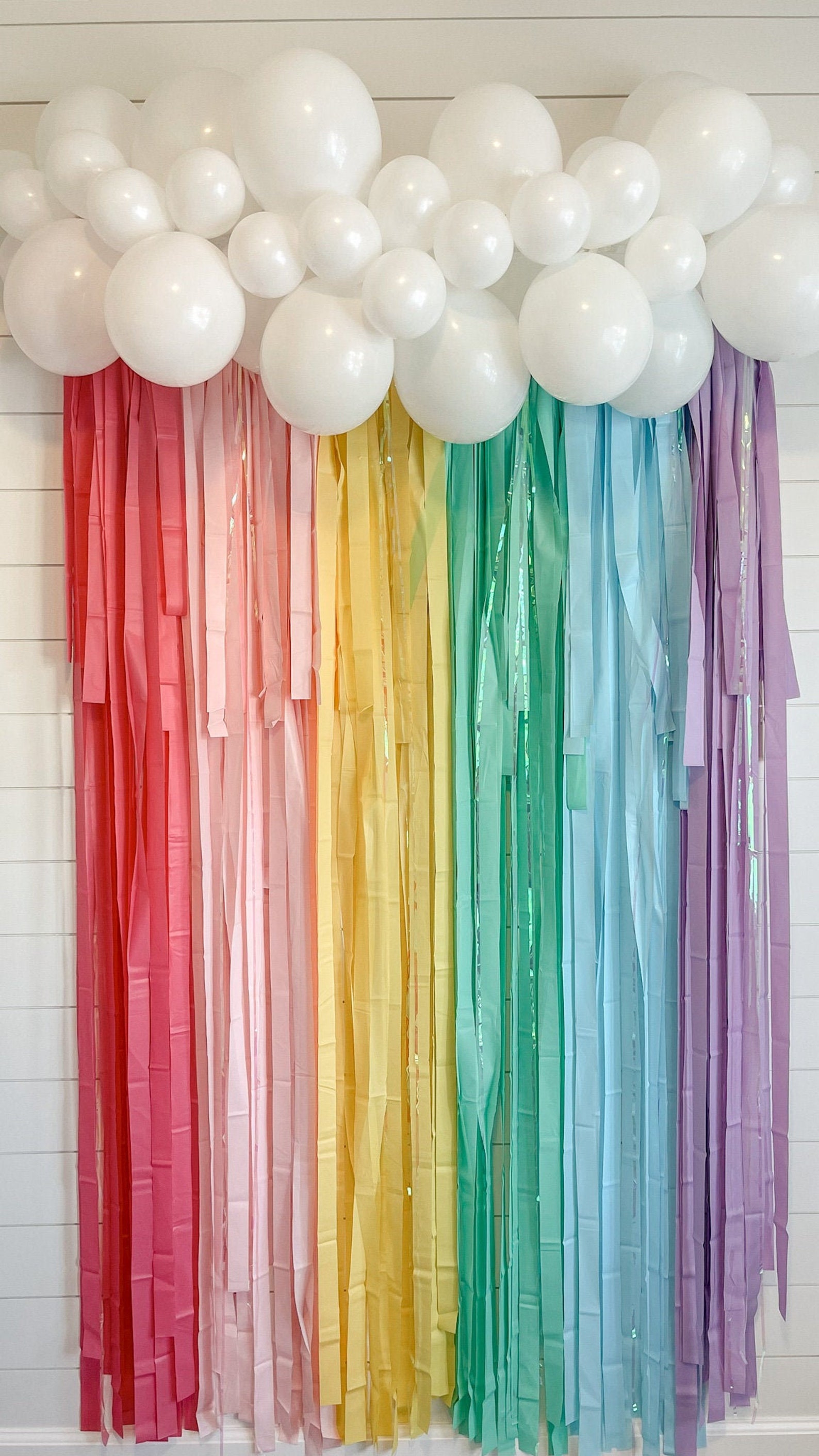 Pastel Rainbow Fringe Backdrop Streamer Backdrop Pastel | Etsy