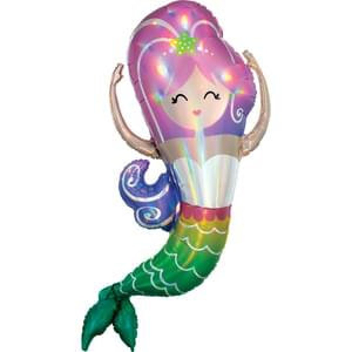 Giant MERMAID Iridescent Mylar Balloon, 41 Inch Mermaid Balloon ...