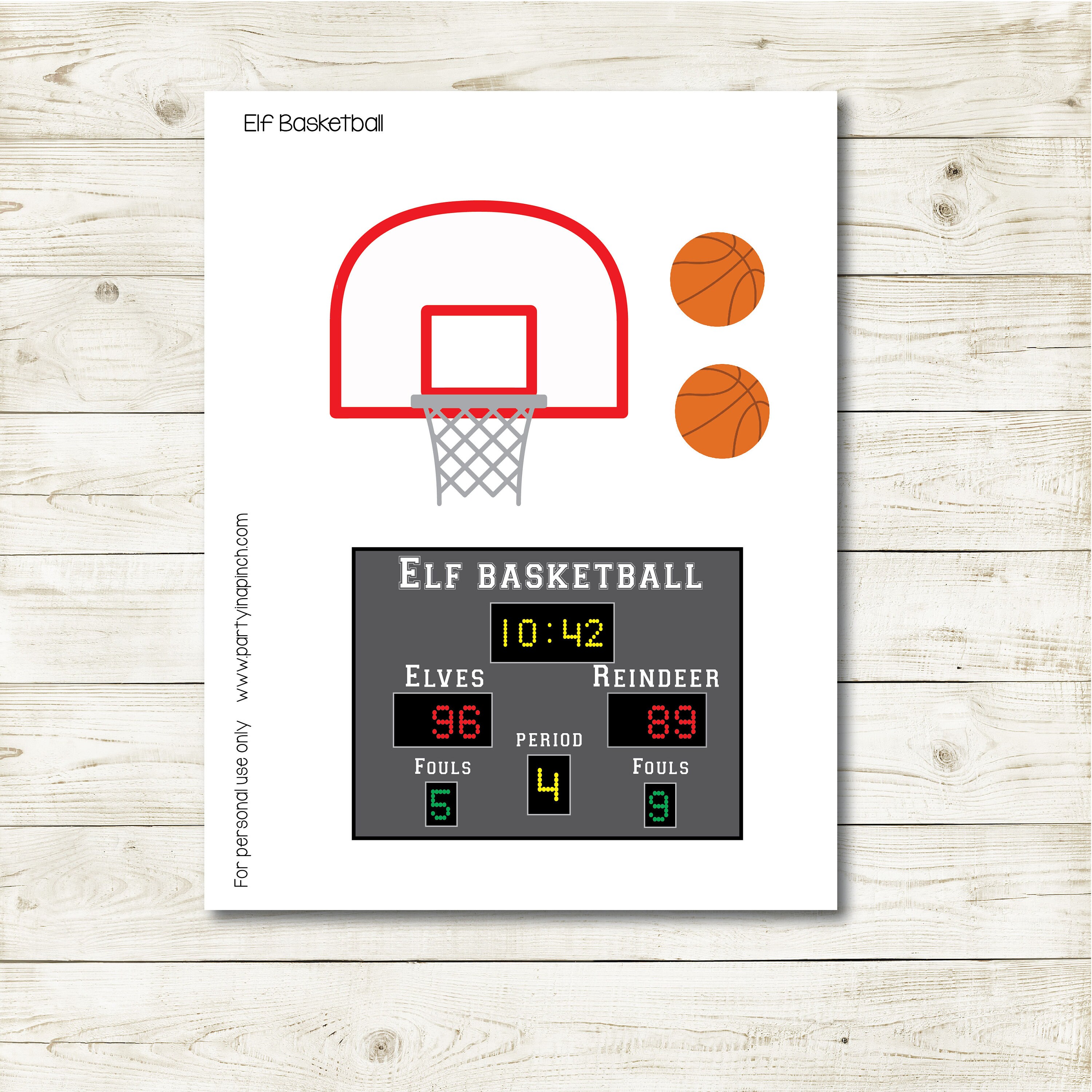 Christmas Elf Basketball Kit, Elf Prop, Instant Download, Christmas Elf ...