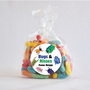 Personalized "bugs and Kisses" Valentine Favor Stickers, Valentine ...