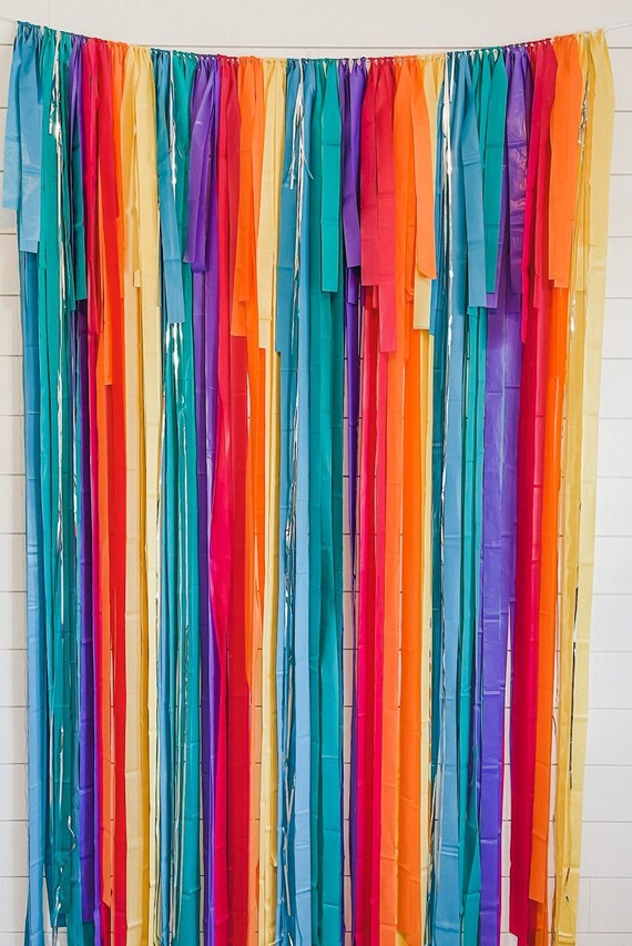 Fringe Backdrop Streamer Backdrop Bright Backdrop Birthday | Etsy