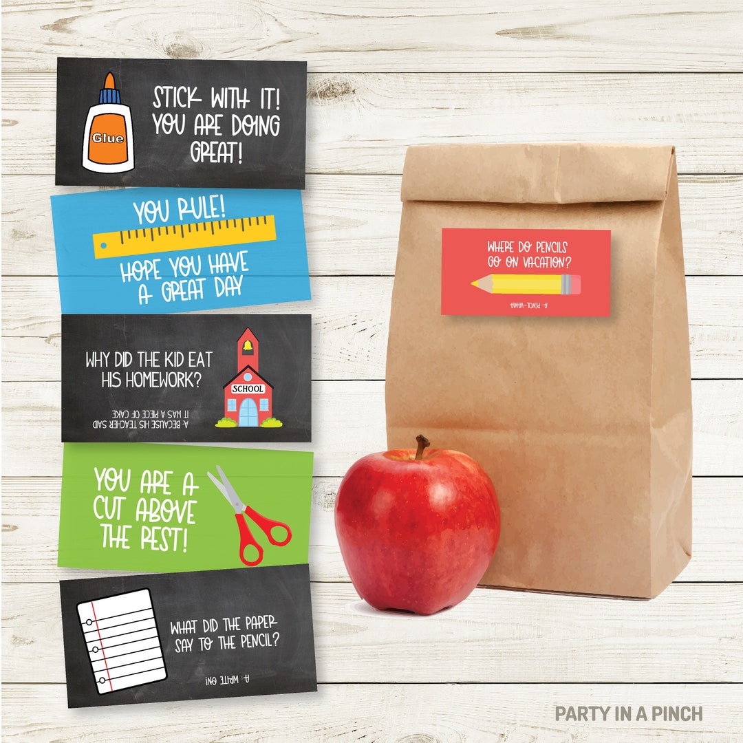 Lunchbox Note Stickers, Lunchbox Jokes, School Lunchbox Notes, School ...