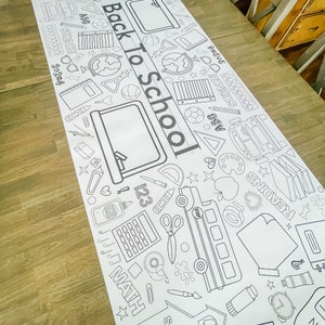 Back to School Coloring Table Runner, Back to School Coloring Page ...