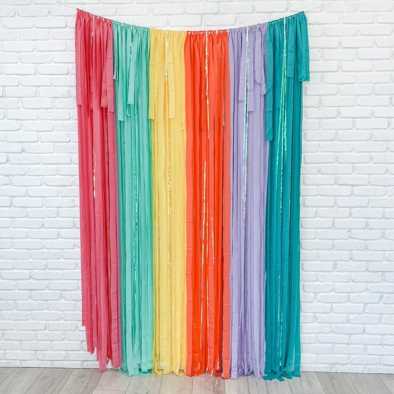 Groovy Fringe Backdrop, Streamer Backdrop, Bright Backdrop, Birthday ...