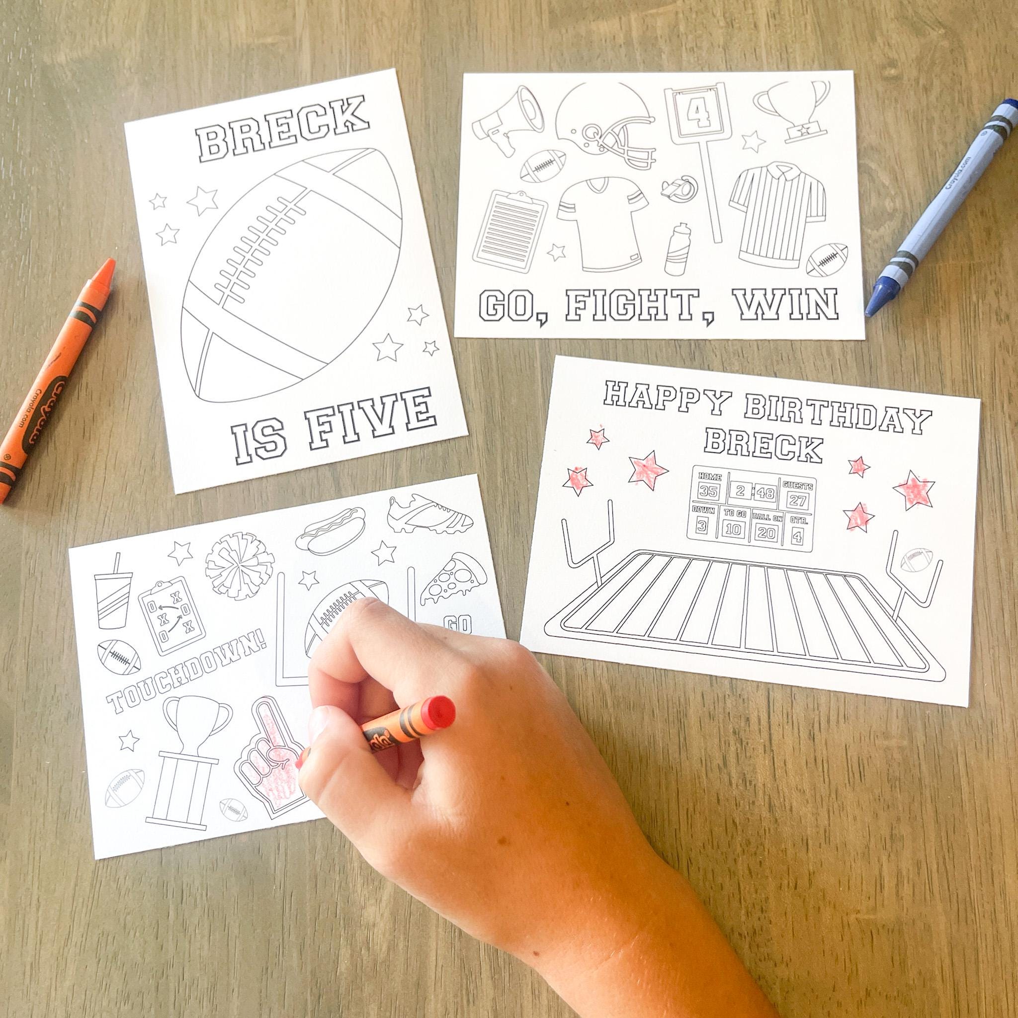 Personalized Football Coloring Party Favors, Football Party Favors ...