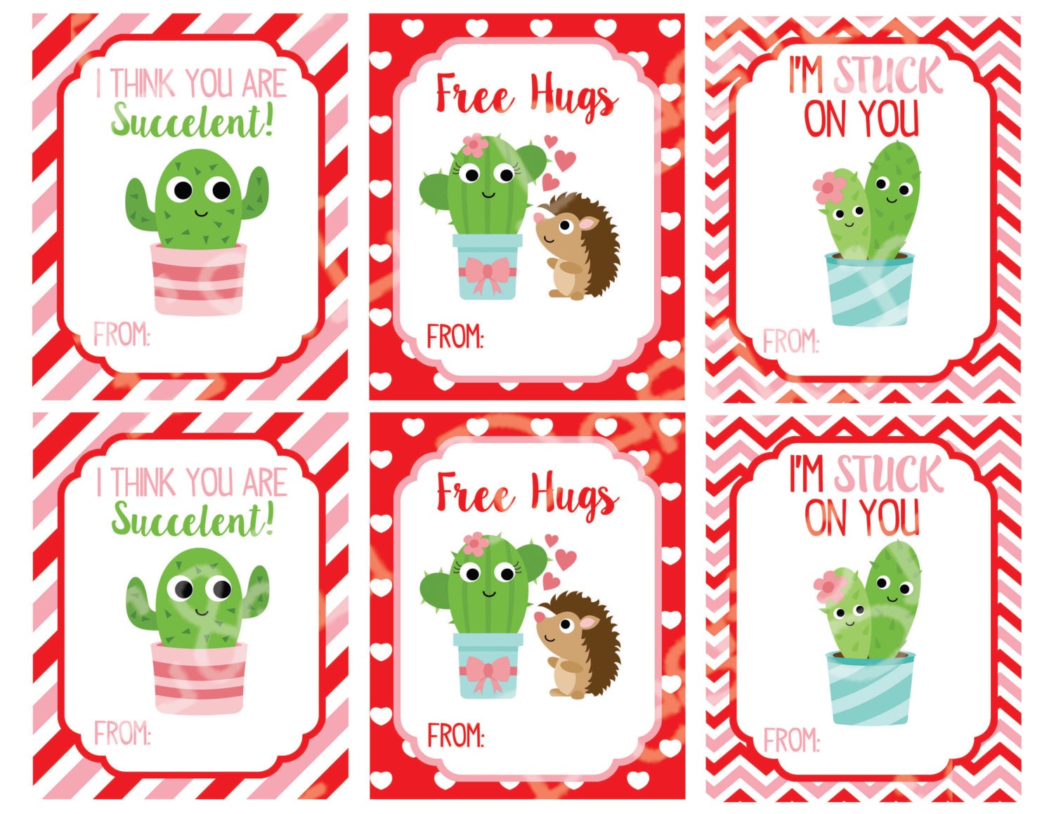 Cactus Love Valentine's Day Cards, Valentine's Day Cards, Printable ...