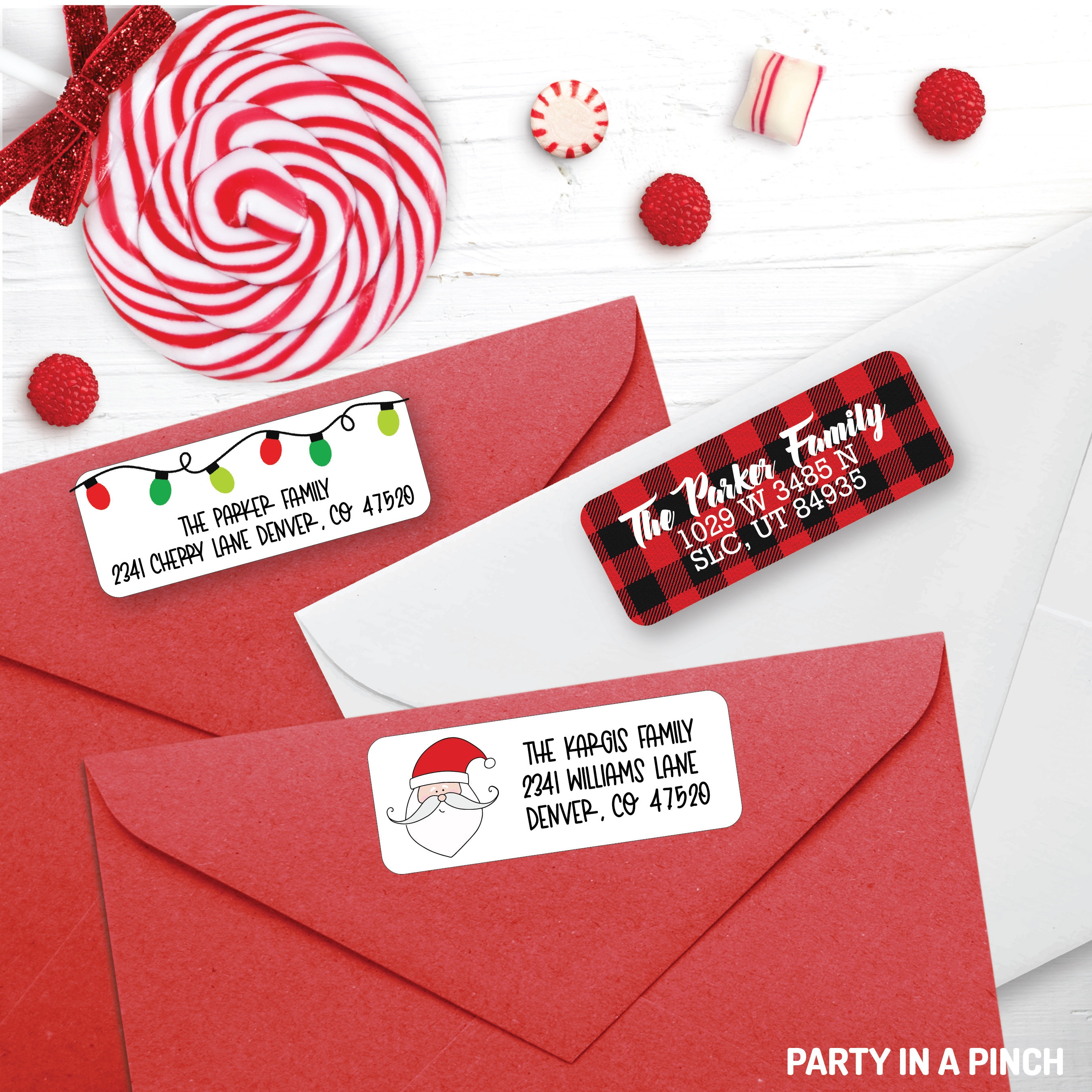 Christmas Address Labels, Christmas Stickers, Holiday Stickers ...