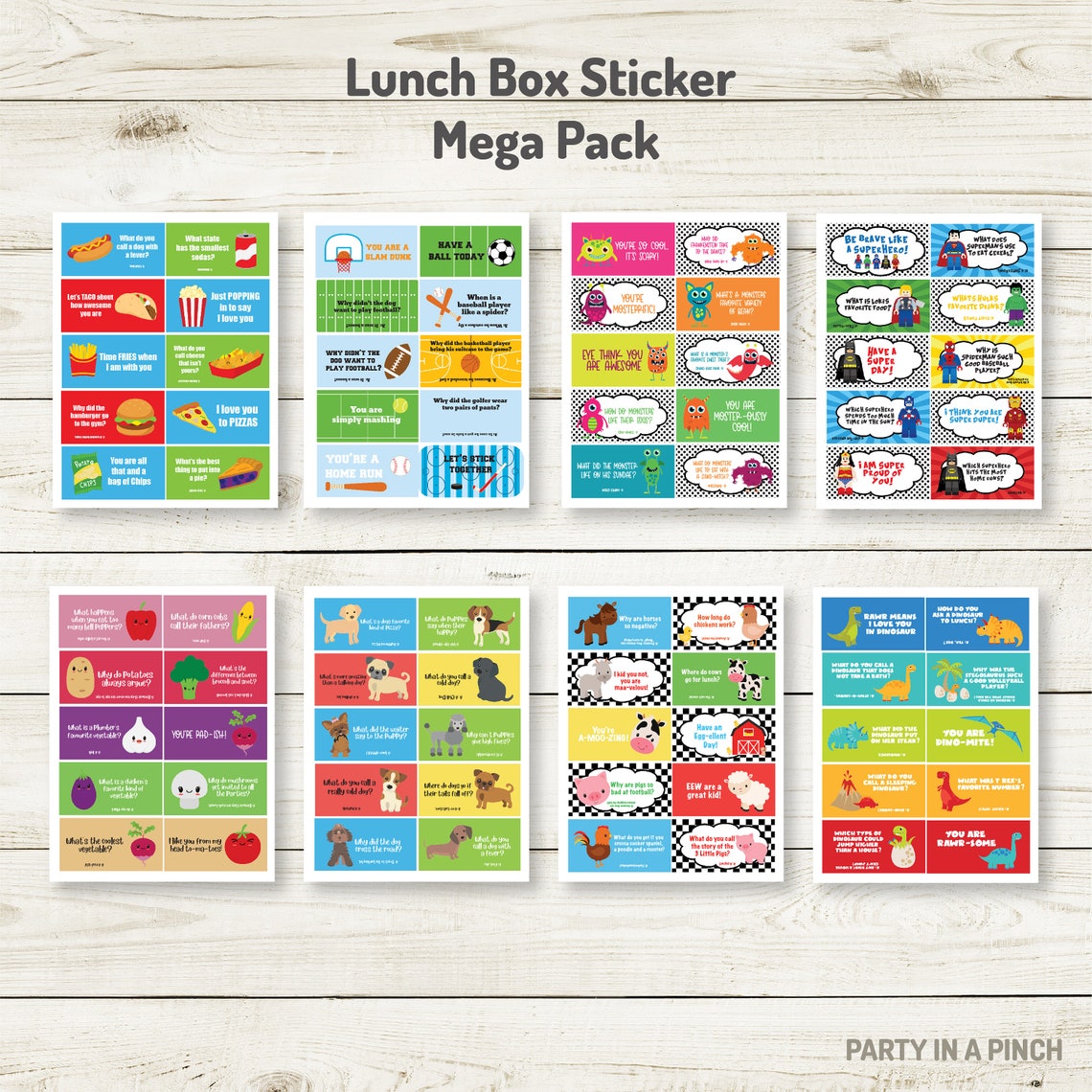 Mega Pack Lunchbox Note Sticker Lunchbox Jokes School Notes - Etsy
