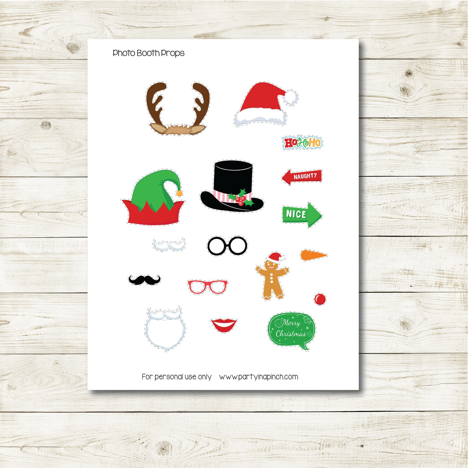 Christmas Elf Photo Booth Props Kit Elf Prop Instant - Etsy