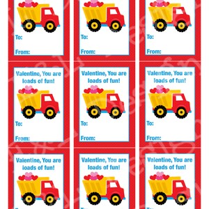 Dump Truck Valentine's Day Cards Valentine's Day | Etsy