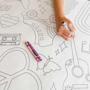 Groovy Coloring Table Runner, Retro Birthday Coloring Page, Groovy ...