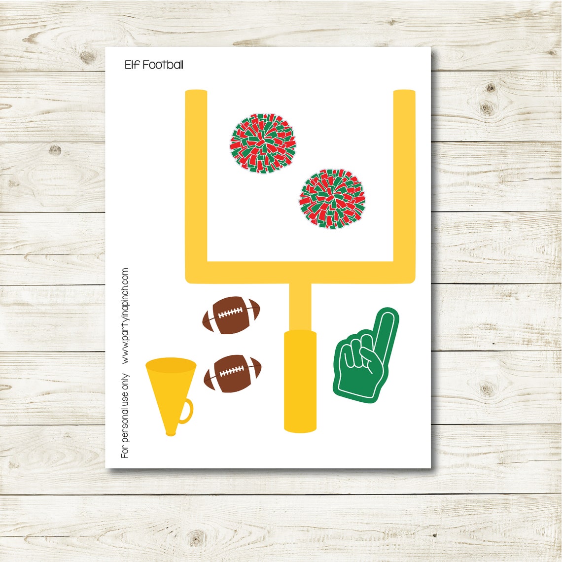Christmas Elf Football Kit Elf Prop Instant Download - Etsy