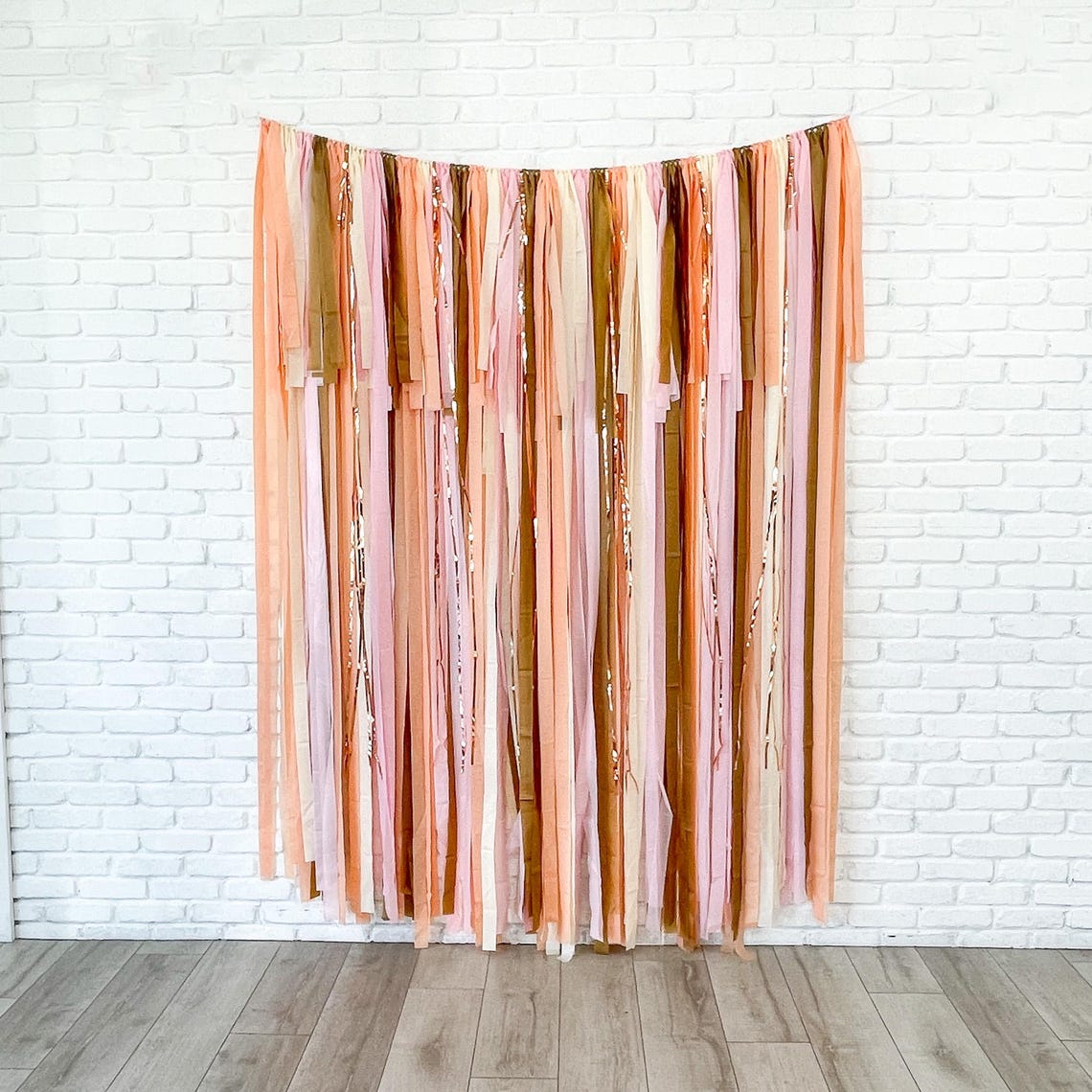 Peaches and Cream Fringe Backdrop, Streamer Backdrop, Peach Backdrop ...