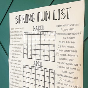 Spring Fun List, Countdown Poster, 2024, Spring Countdown, Spring ...