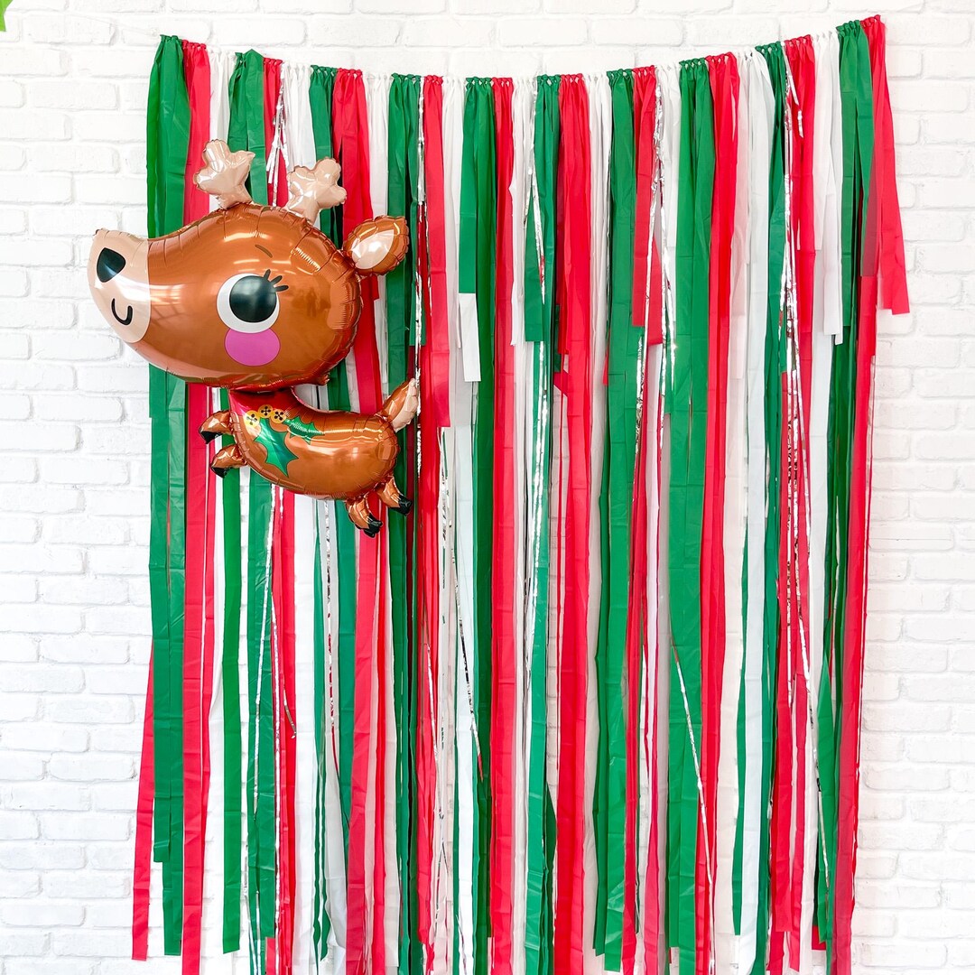 Classic Christmas Fringe Backdrop, Streamer Backdrop, Christmas ...