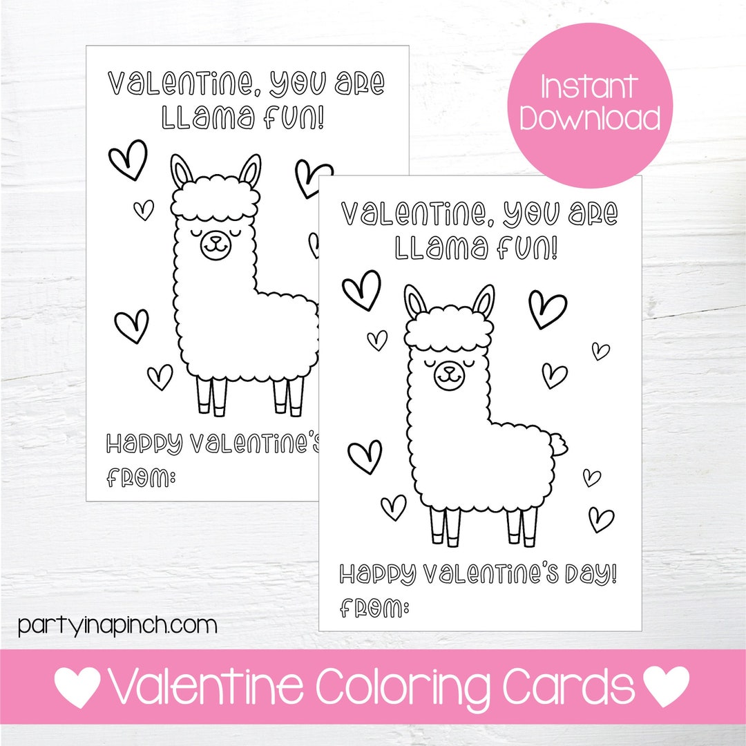 Llama Valentine Coloring Pages, Llama Valentine, Valentine's Day, Llama ...