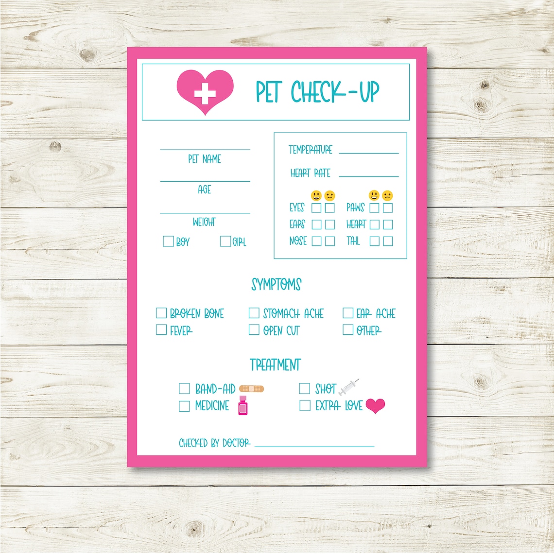 Pet Check up Sheet Puppy Exam Vet Exam Instant Download - Etsy