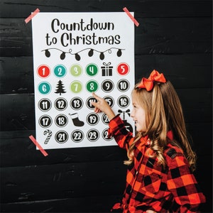 Christmas Countdown Poster and Stickers, Christmas Countdown, Christmas ...