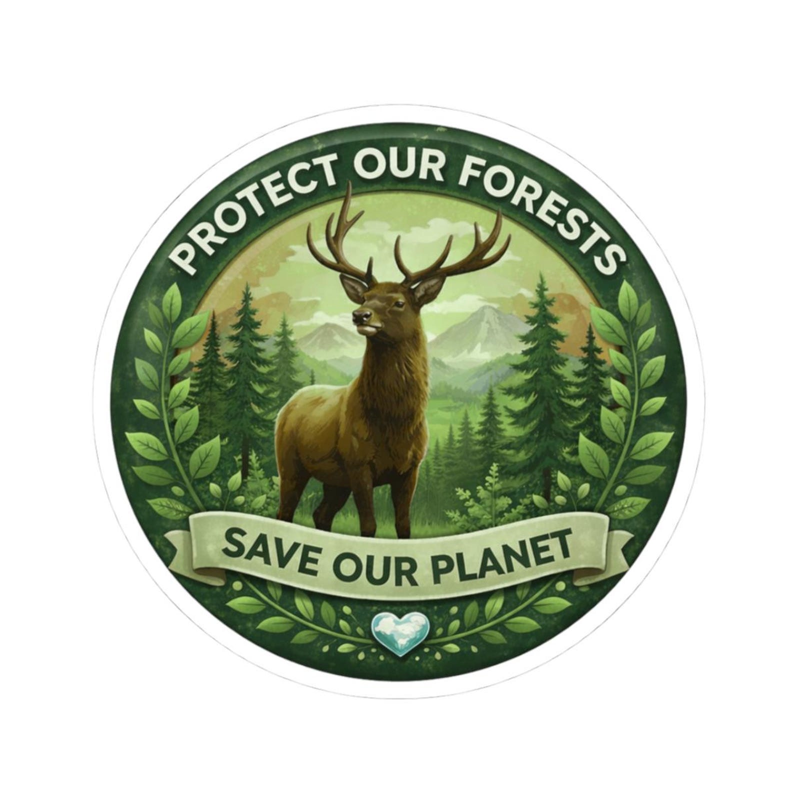 Protect Our Forests Save Our Planet Sticker - Elk Nature Vinyl Decal ...