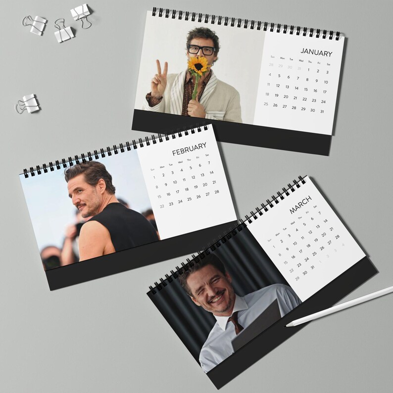 Pedro Pascal 2026 Desktop Calendar | Actor Fan TV Show Pop Culture Desk ...