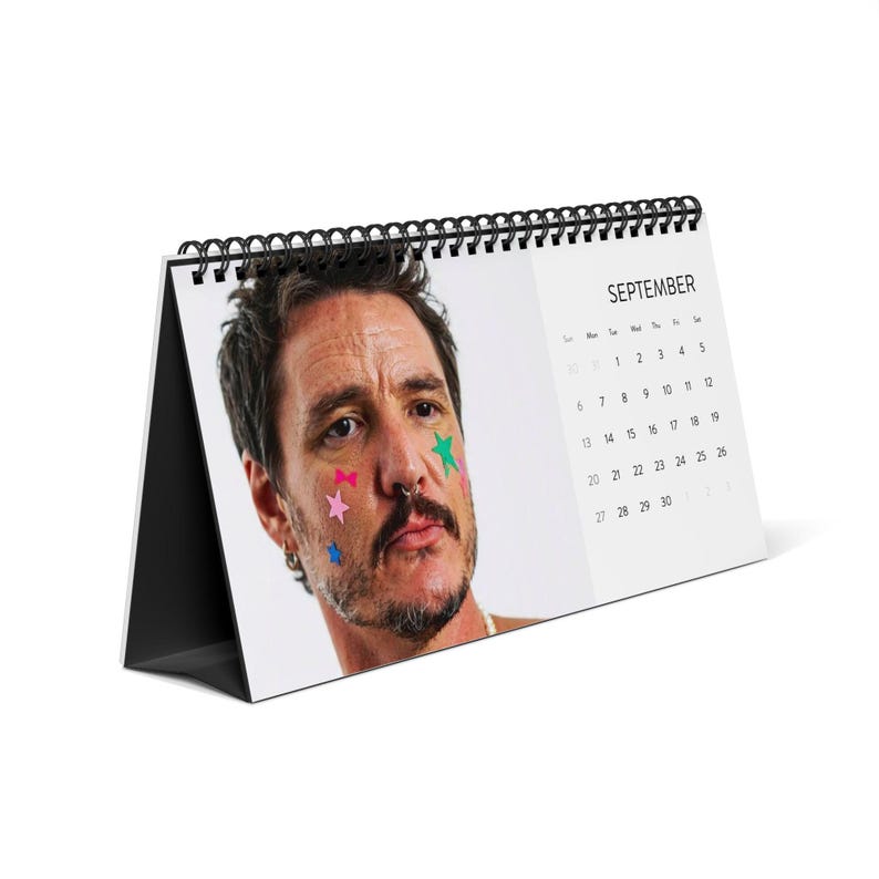 Pedro Pascal 2026 Desktop Calendar | Actor Fan TV Show Pop Culture Desk ...