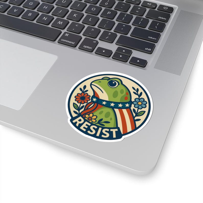 Resist Frog Sticker - Political Activism Toad Decal - Patriotic Frog ...