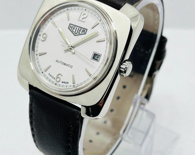 Vintage TAG HEUER Automatic | Square Face White Dial 25 Jewels Calibre ...