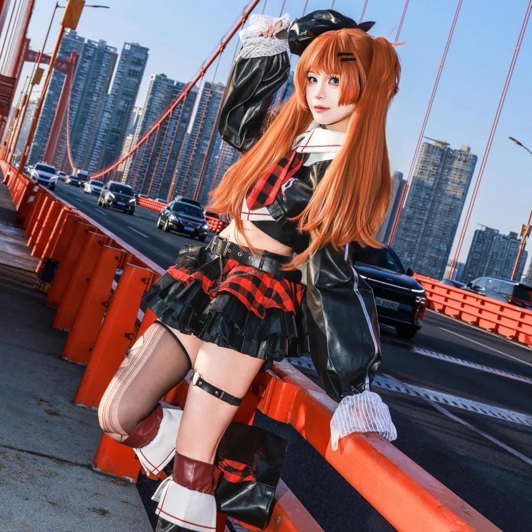 Asuka Cosplay Costume, Anime Girl Cosplay, Japanese Anime Outfit ...