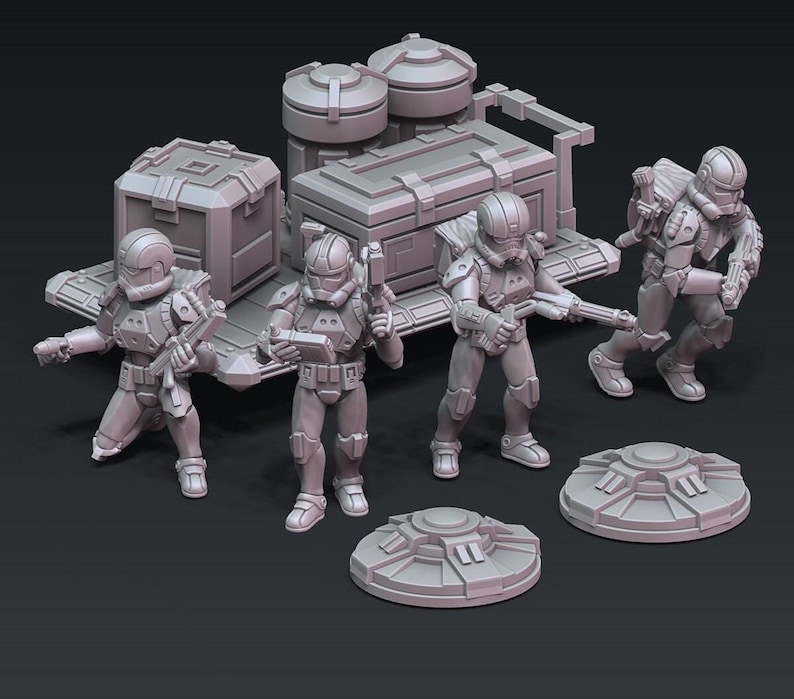 Industrial Outpost Engineer Squad STL | Hand Painted Tech Soldier 3D ...