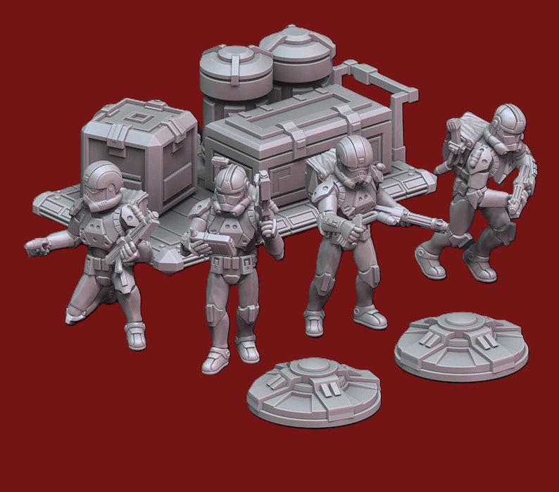 Industrial Outpost Engineer Squad STL | Hand Painted Tech Soldier 3D ...