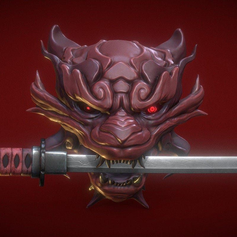Oni Mask Mount - Etsy