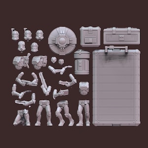 Industrial Outpost Engineer Squad STL | Hand Painted Tech Soldier 3D ...