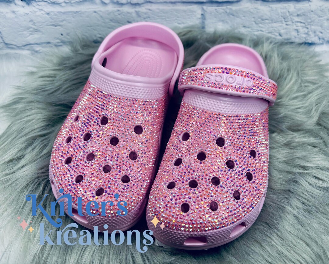 Slip on Clogs Custom Light Pink Fully Blinged Shoes Kritters Kreations ...