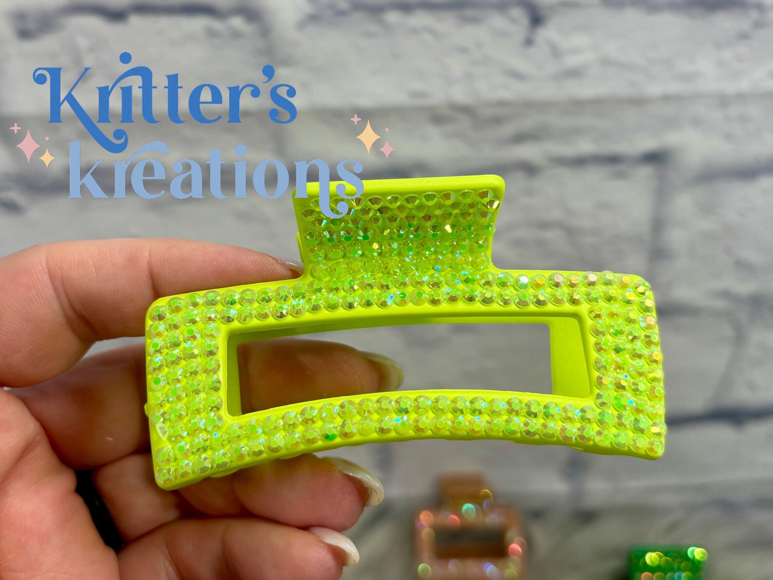 Rhinestone Bling Bedazzled Claw Clip Hair Clip Kritters Kreations - Etsy