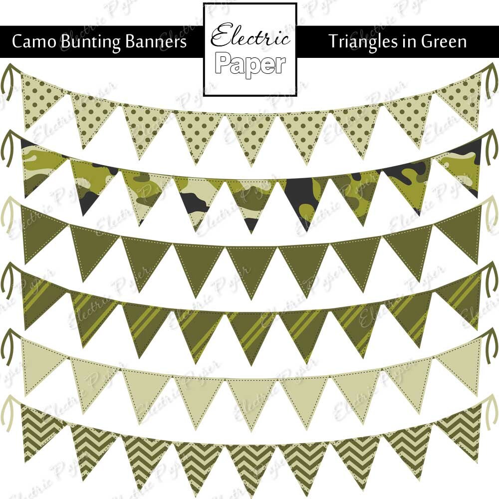 Camo Bunting Banner Green Camouflage Triangle Banners | Etsy