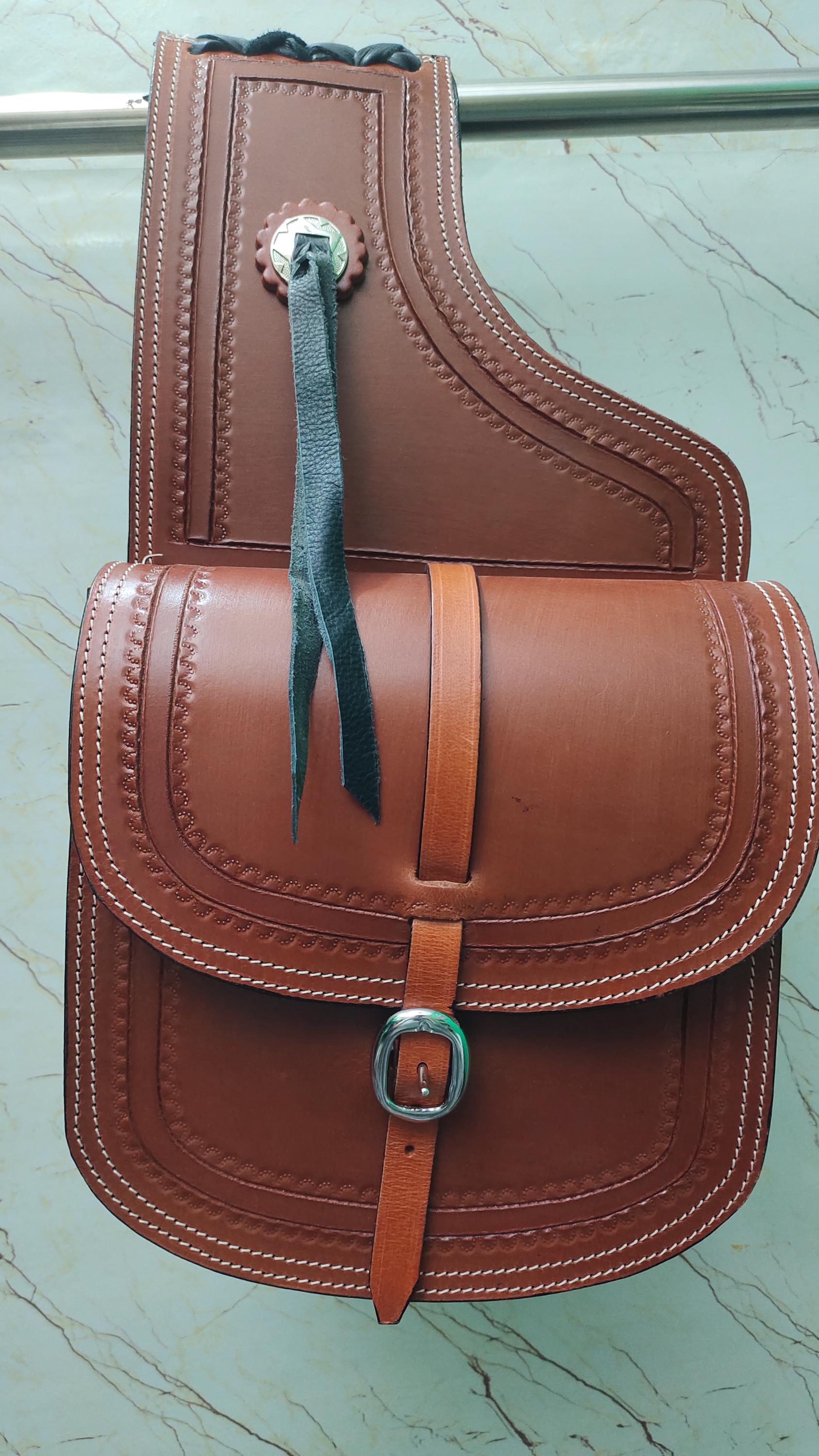 Handmade Leather Western Saddle Bag | Trail Riding Gear (10x10x3.5) - Etsy