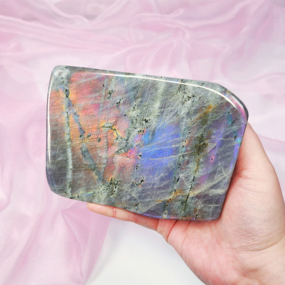 Rainbow Labradorite Slab, Standing Statement Crystal Home Decor - Etsy