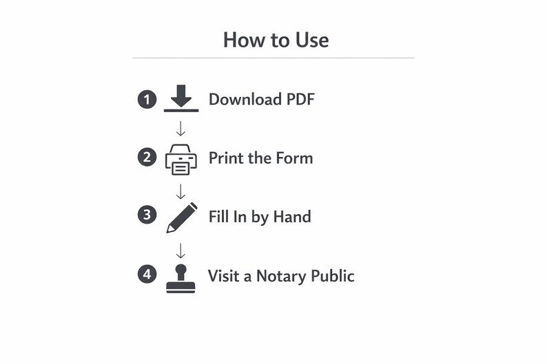 Blank Notary Acknowledgment Form | US Letter & A4 (PDF Printable) - Etsy