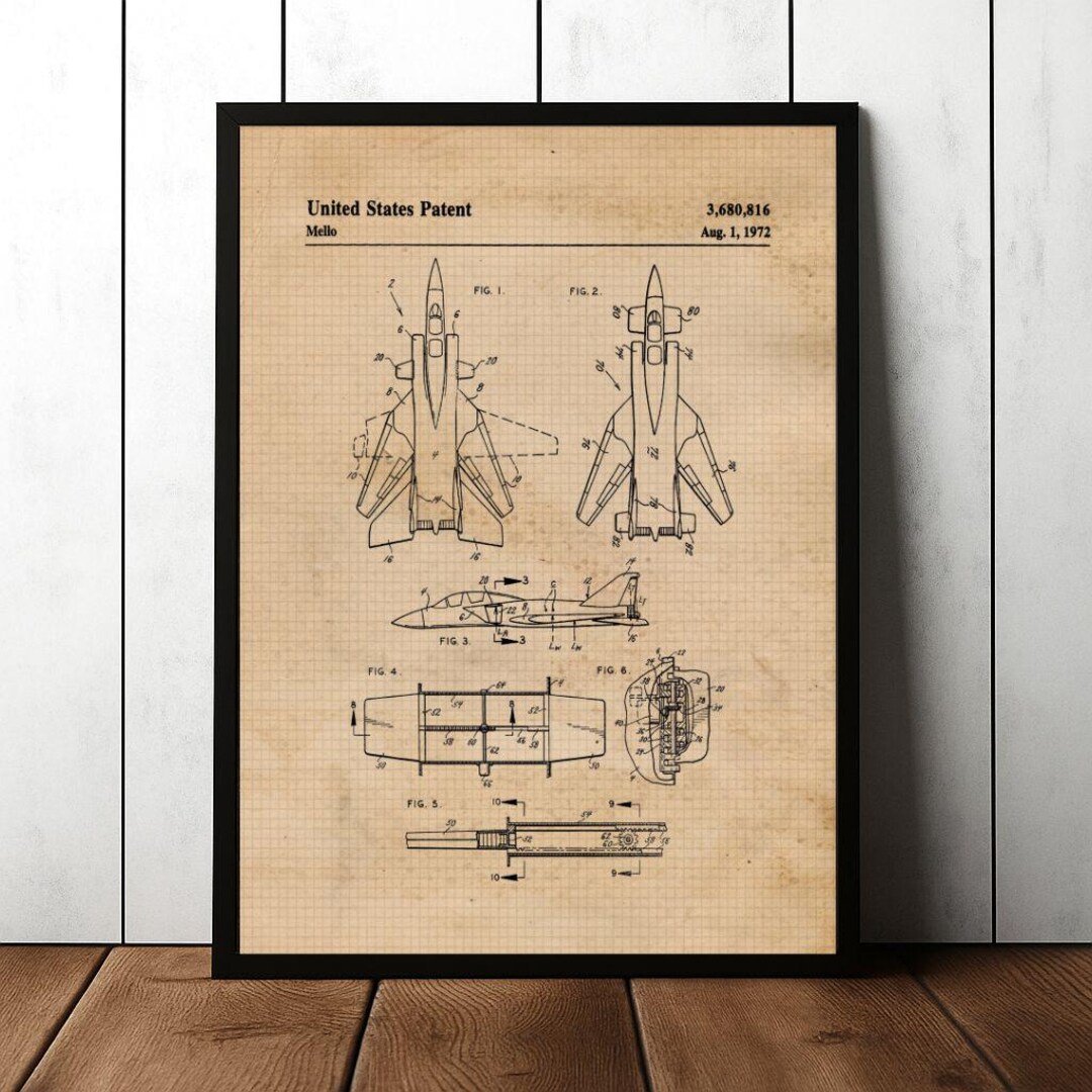 Jet Fighter Patent Blueprint Poster, Aviation Wall Art - Etsy