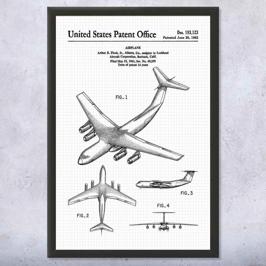 Lockheed C-141 Airplane Patent Art Print, Aviation Decor - Etsy