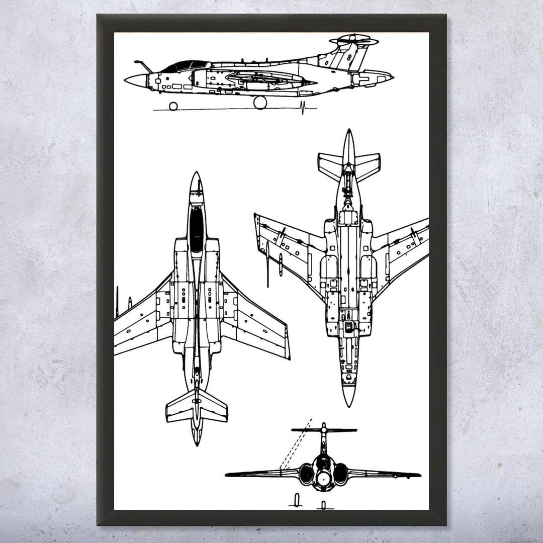 Grumman A-6 Intruder Blueprint Poster, US Navy, Aviation Art - Etsy