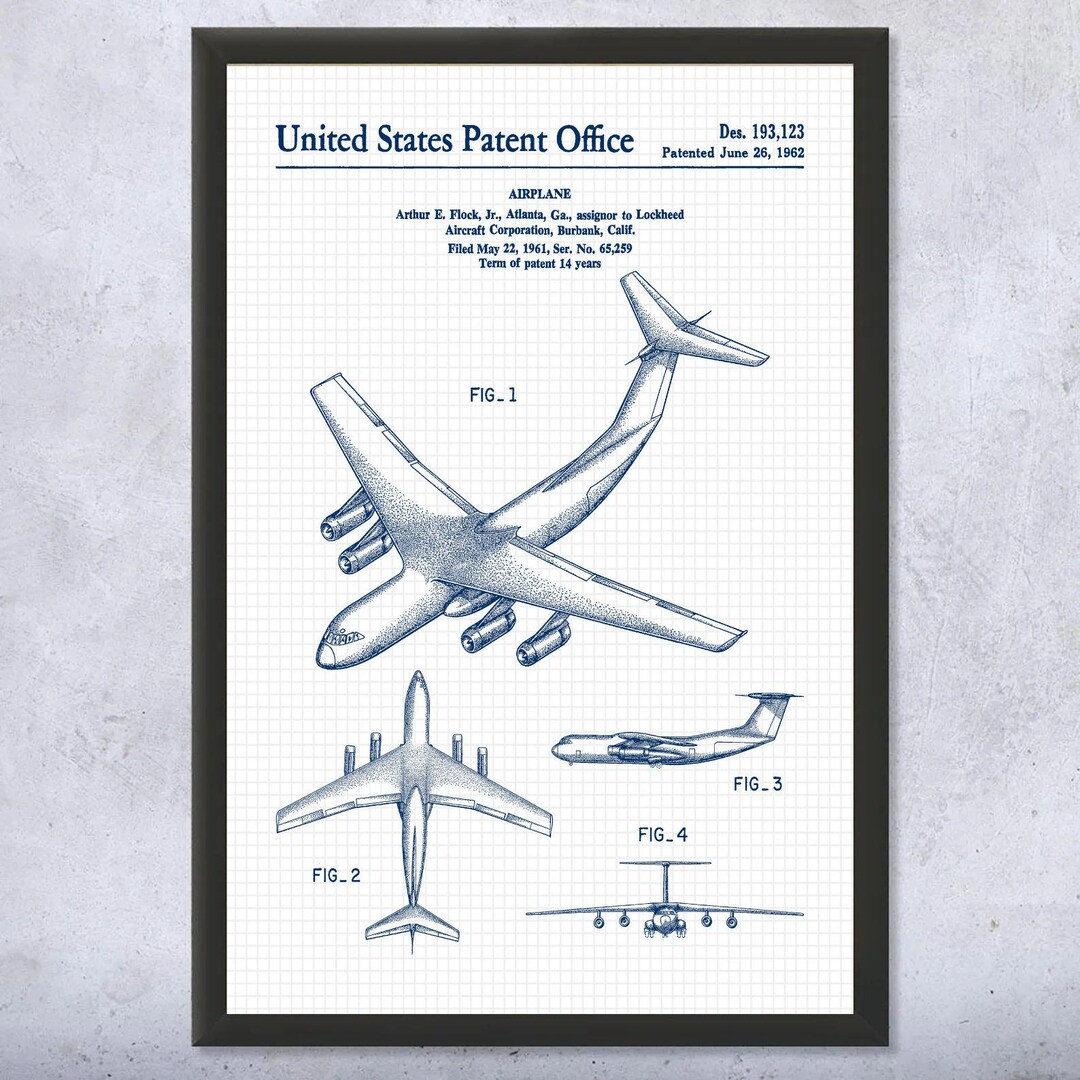 Lockheed Airplane Patent Print, Aviation Blueprint Poster - Etsy